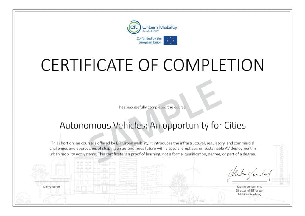 Autonomous Vehicles: An opportunity for Cities - Urban Mobility Courses